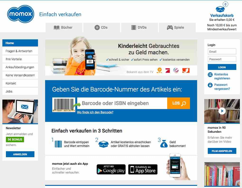 momox Gutscheine ᐅ 10% Rabatt